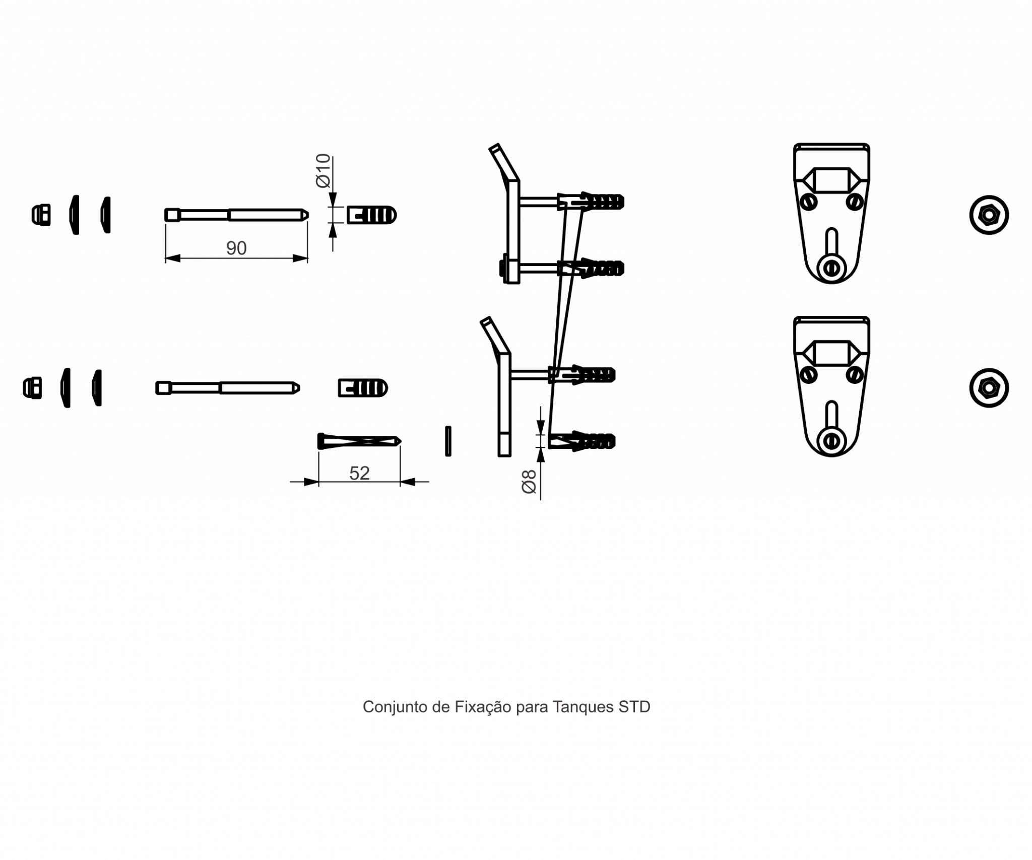 CONJUNTO DE FIXAÇÃO PARA TANQUES STD - Perflex
