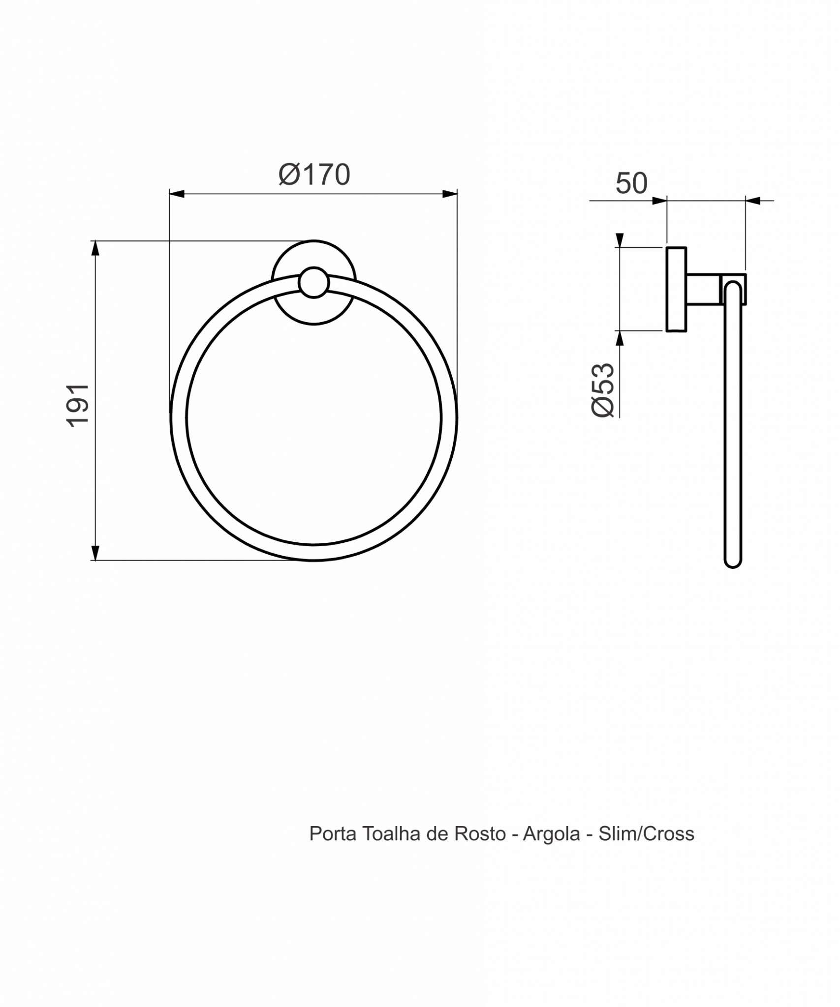 PORTA TOALHA ROSTO SLIM 17CM - Perflex