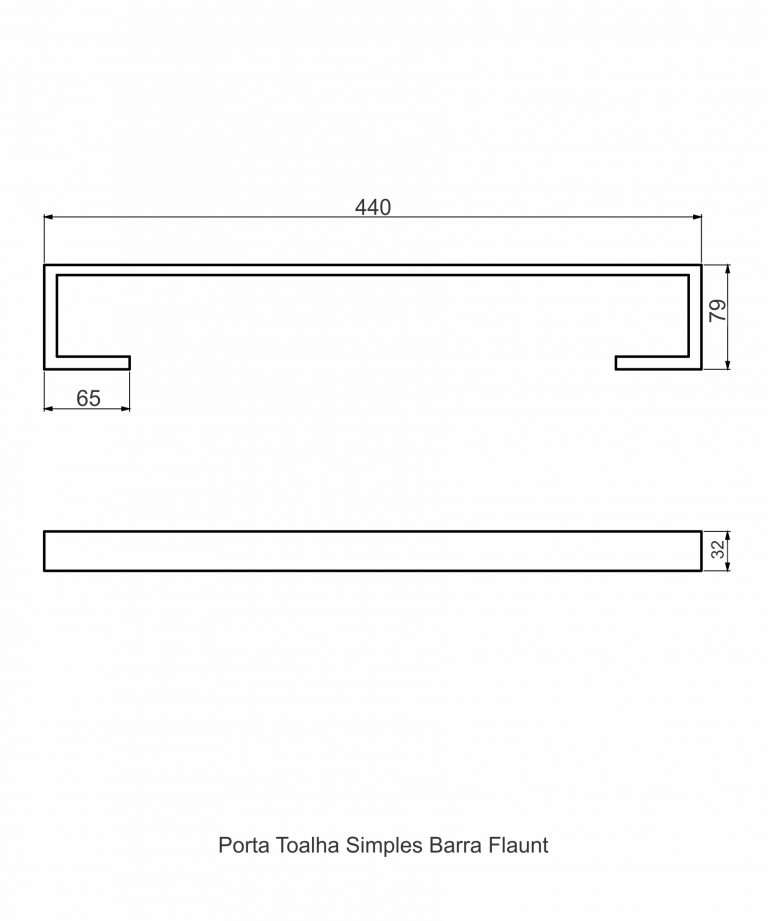 PORTA TOALHA BANHO FLAUNT 44CM - Perflex