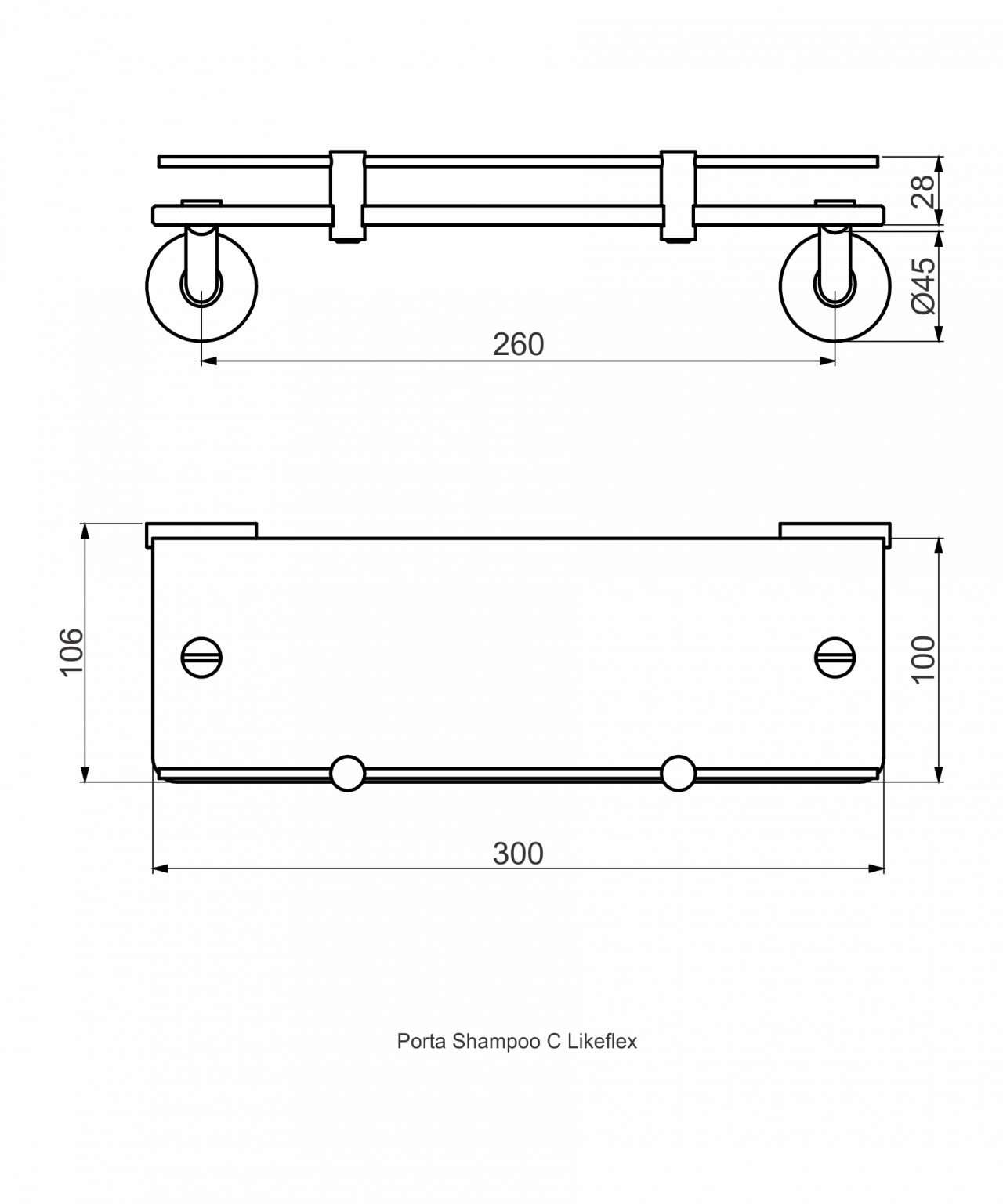 PORTA SHAMPOO LIKEFLEX 30CM - Perflex